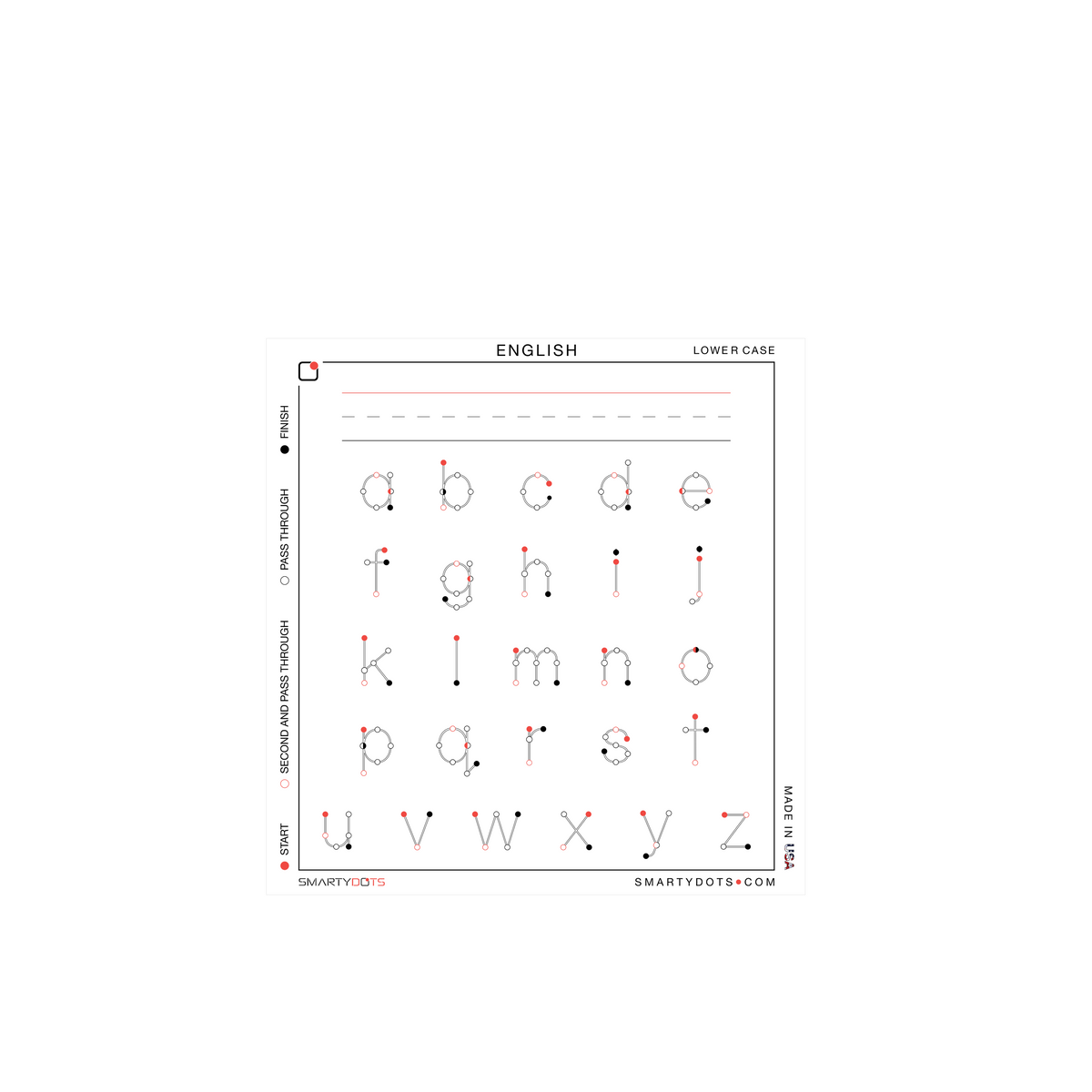 Alphabet | English Lower Case (28x30) | Smarty Dots
