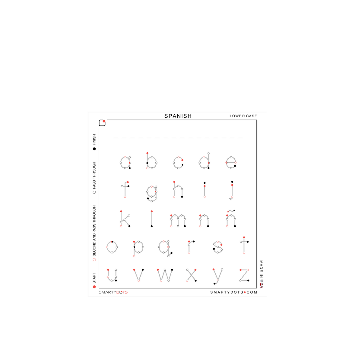 Alphabet | Spanish Lower Case (28x30) | Smarty Dots
