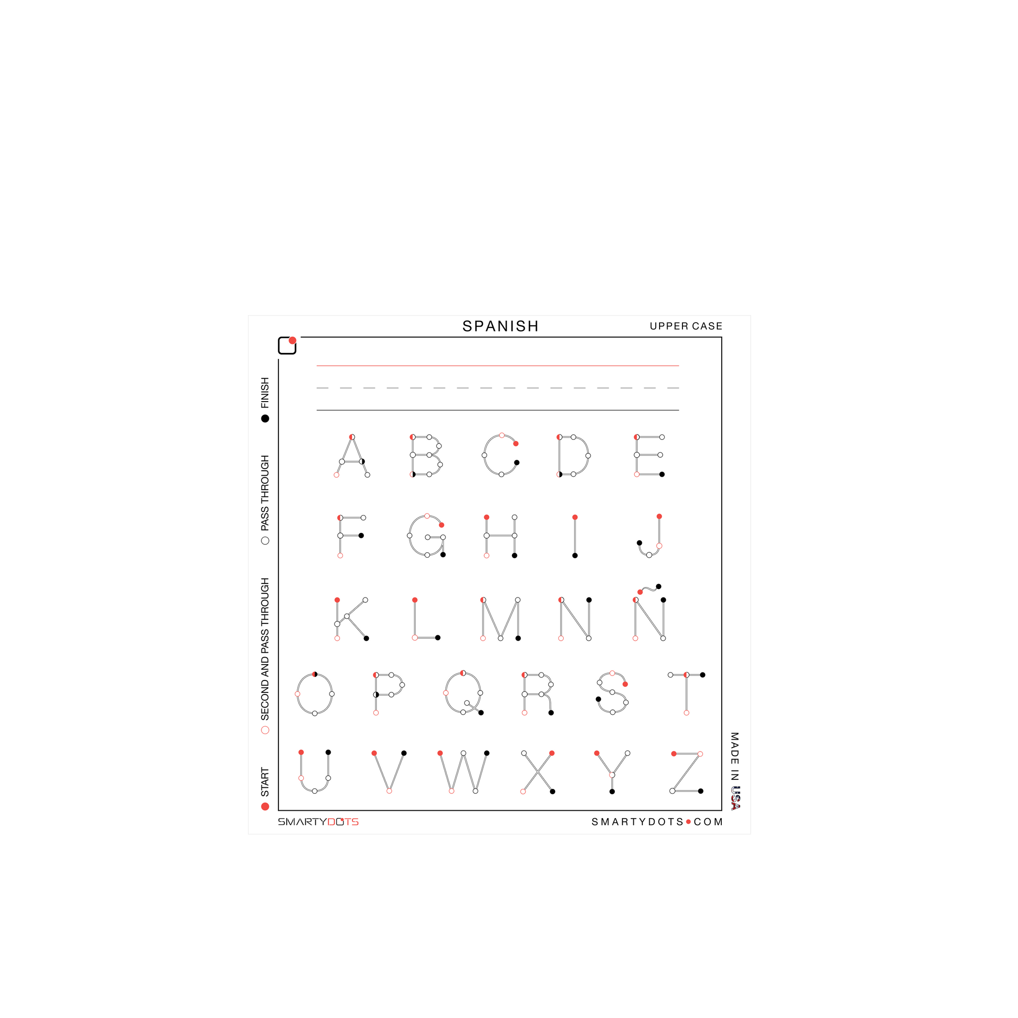 Alphabet | Spanish Upper Case (28x30) | Smarty Dots