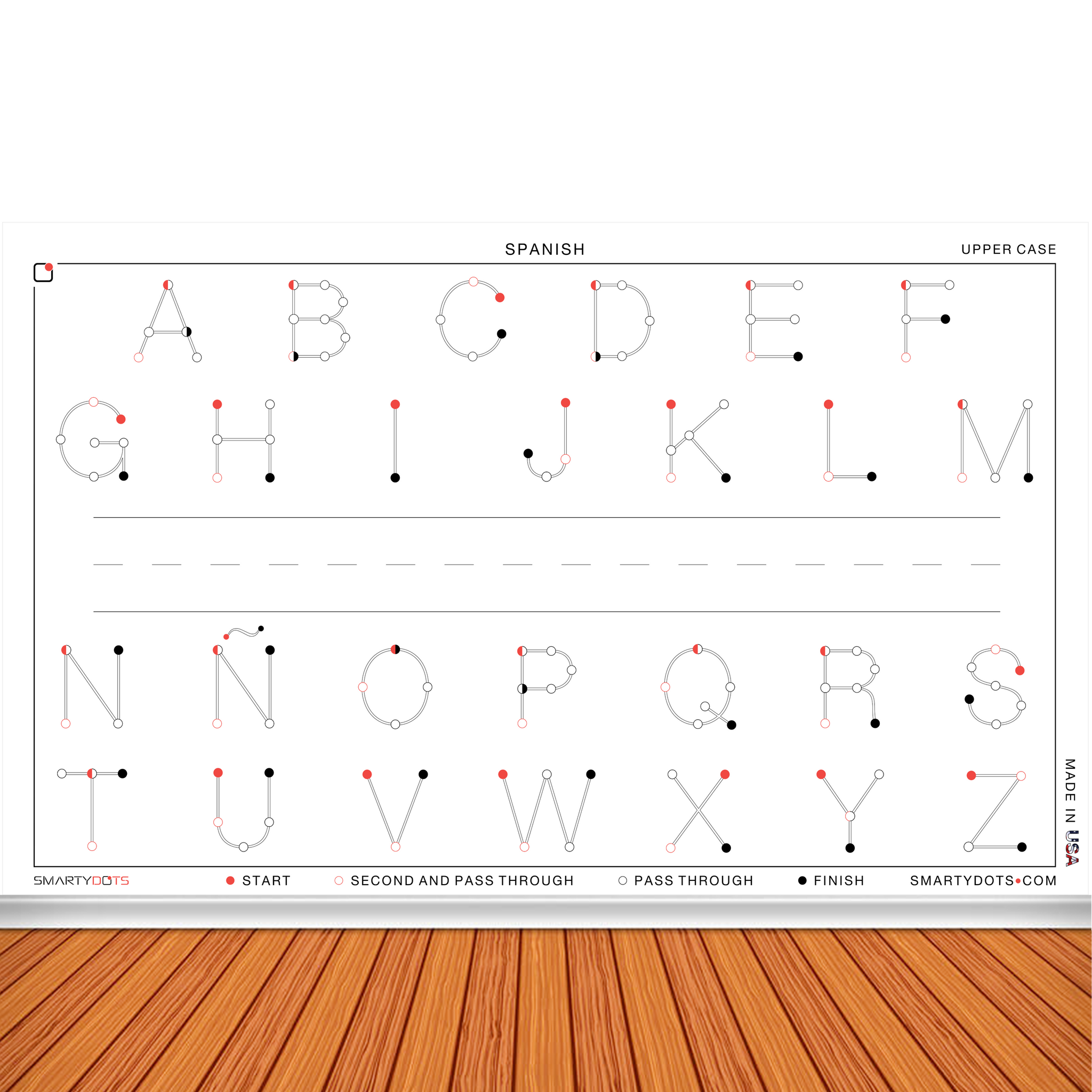 Alphabet | Spanish Upper Case (58x35) | Smarty Dots