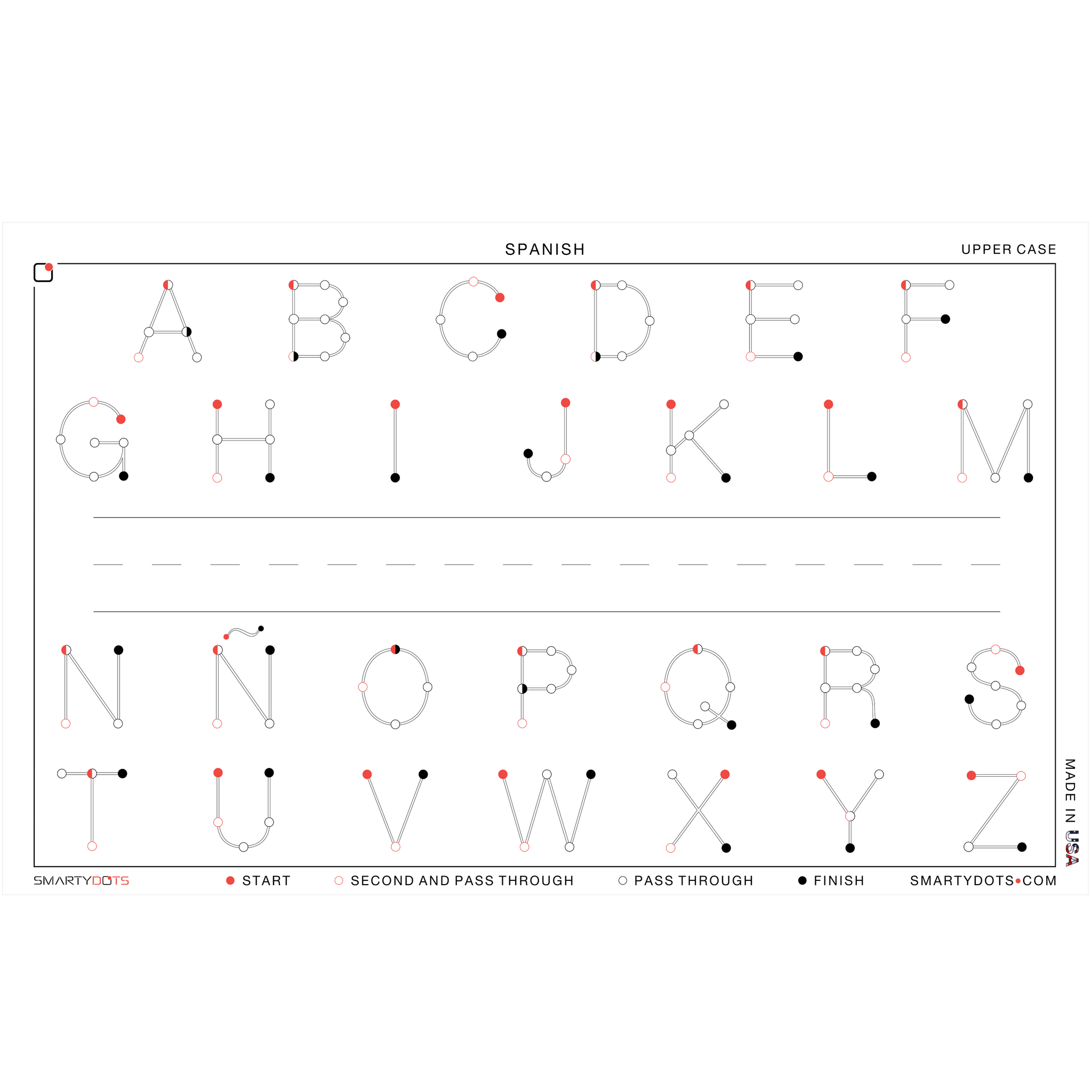 Alphabet | Spanish Upper Case (58x35) | Smarty Dots