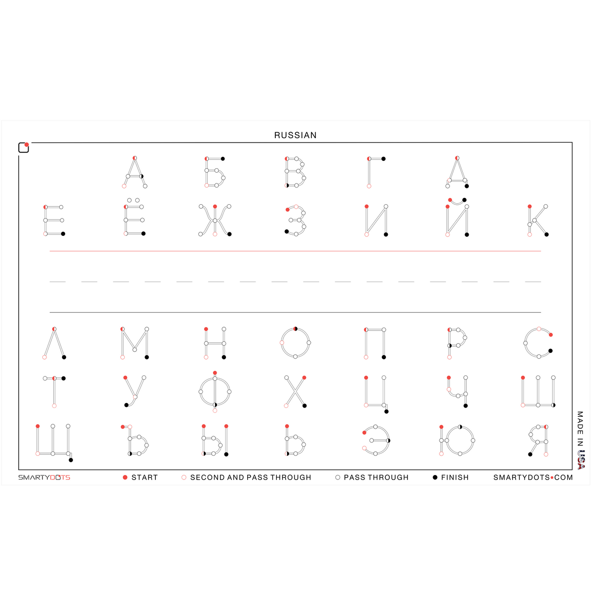 Alphabet | Russian Upper Case (58x35) | Smarty Dots