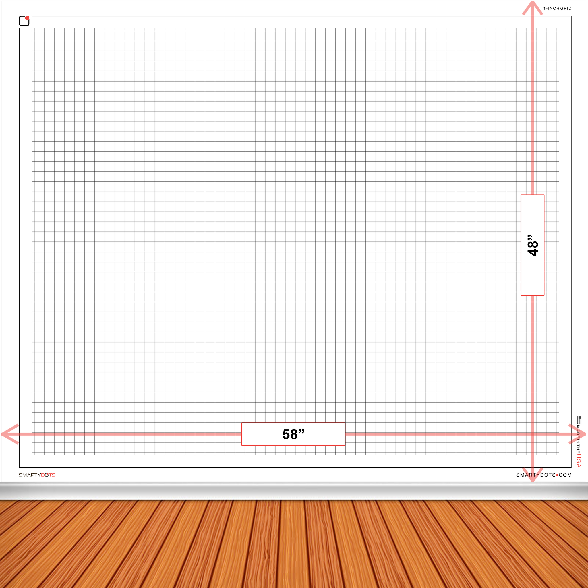 Graph | 1 Inch Grid (58x48) | Smarty Dots