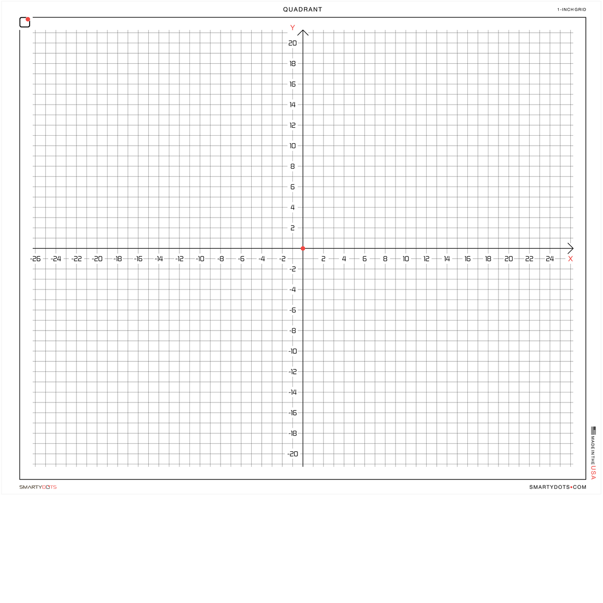 Quadrant | 1 Inch Grid (58x48) | Smarty Dots